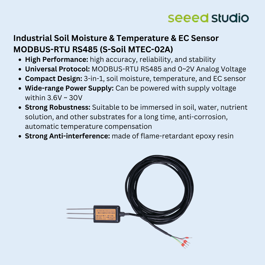 Seed Studio - Industrial Soil Moisture & Temperature & EC Sensor MODBU – Activio IoT store