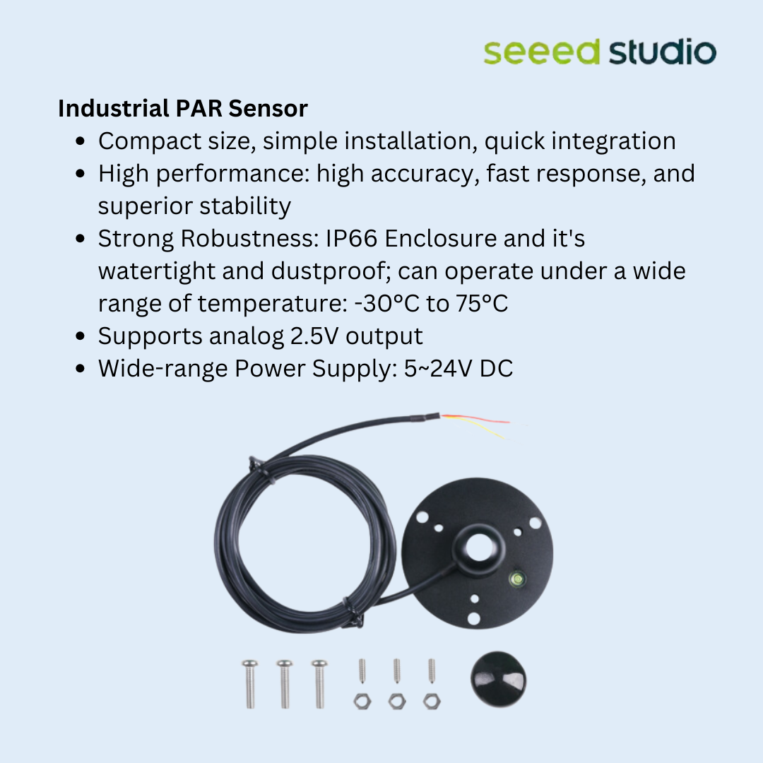 Seed Studio - Industrial PAR Sensor (PAR-2.5V), supporting analog 0~2 ...